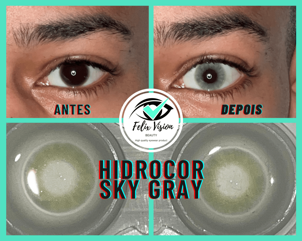 Hidrocor Sky Gray (Lentes Verde Cinza) - Felix Vision Beauty